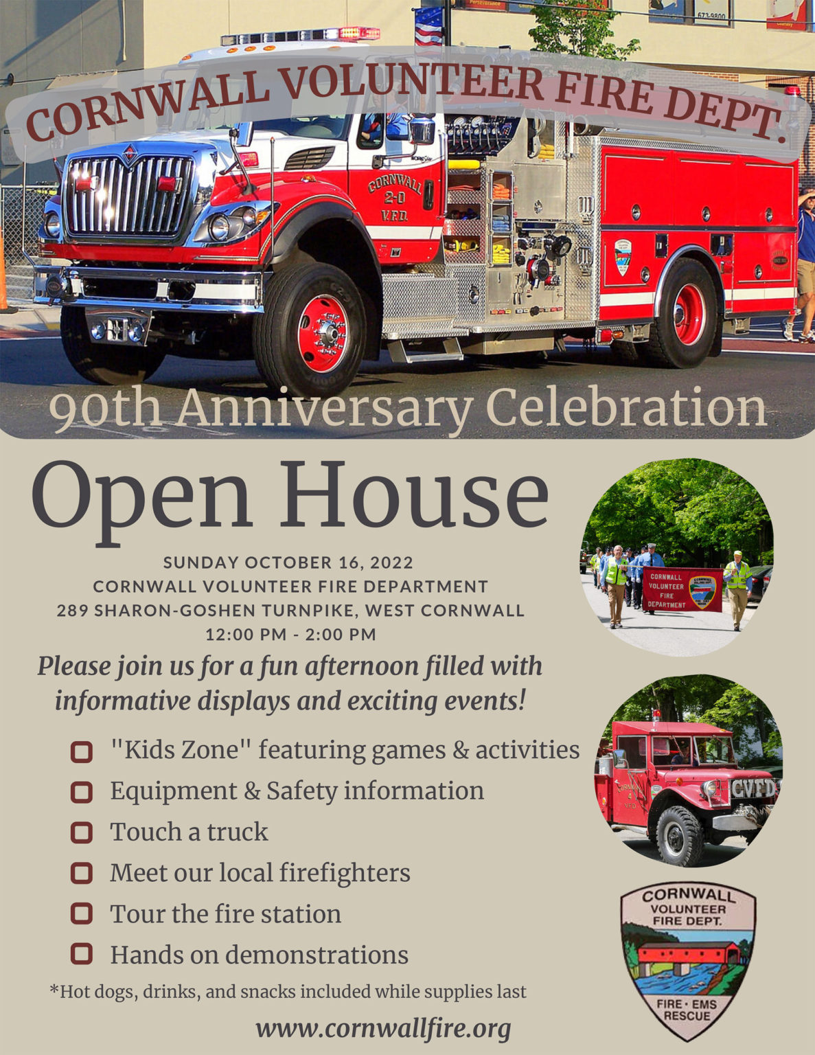 Open House October 16th! - Cornwall Volunteer Fire Department